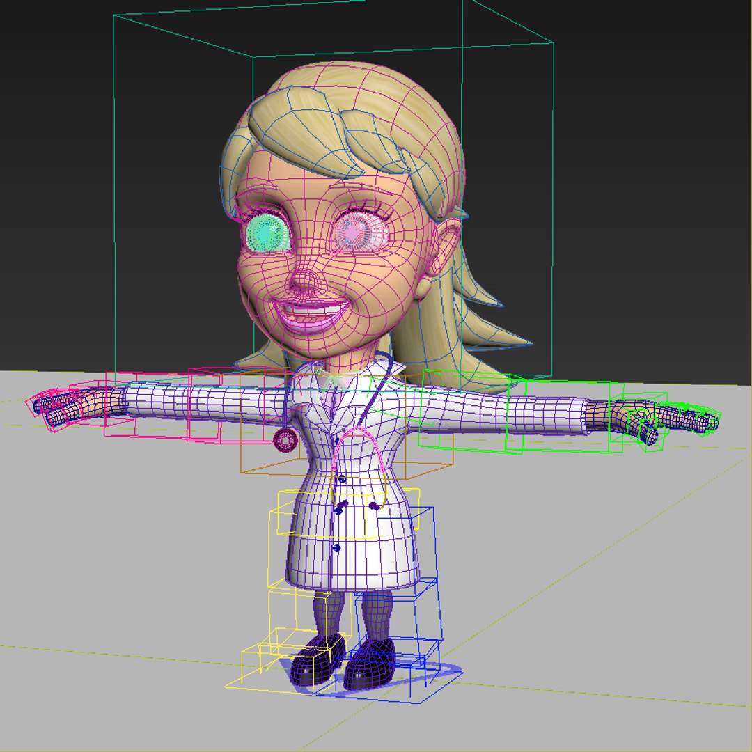 Dr Female Doctor Cute Cartoon 3D Model - TurboSquid 1464984