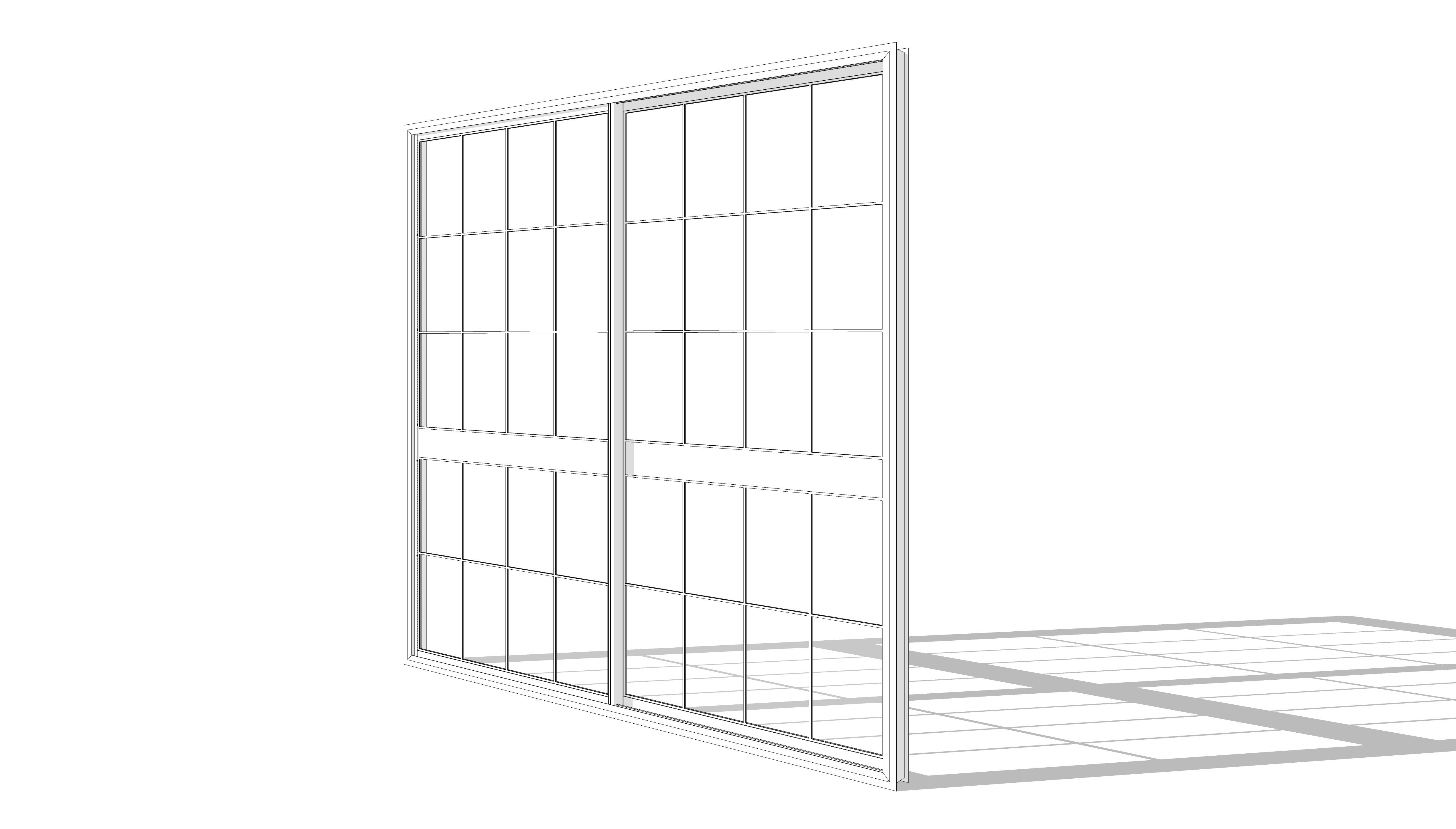 modèle 3D de Fenêtre coulissante aluminium noir 2x2m - TurboSquid 1826602