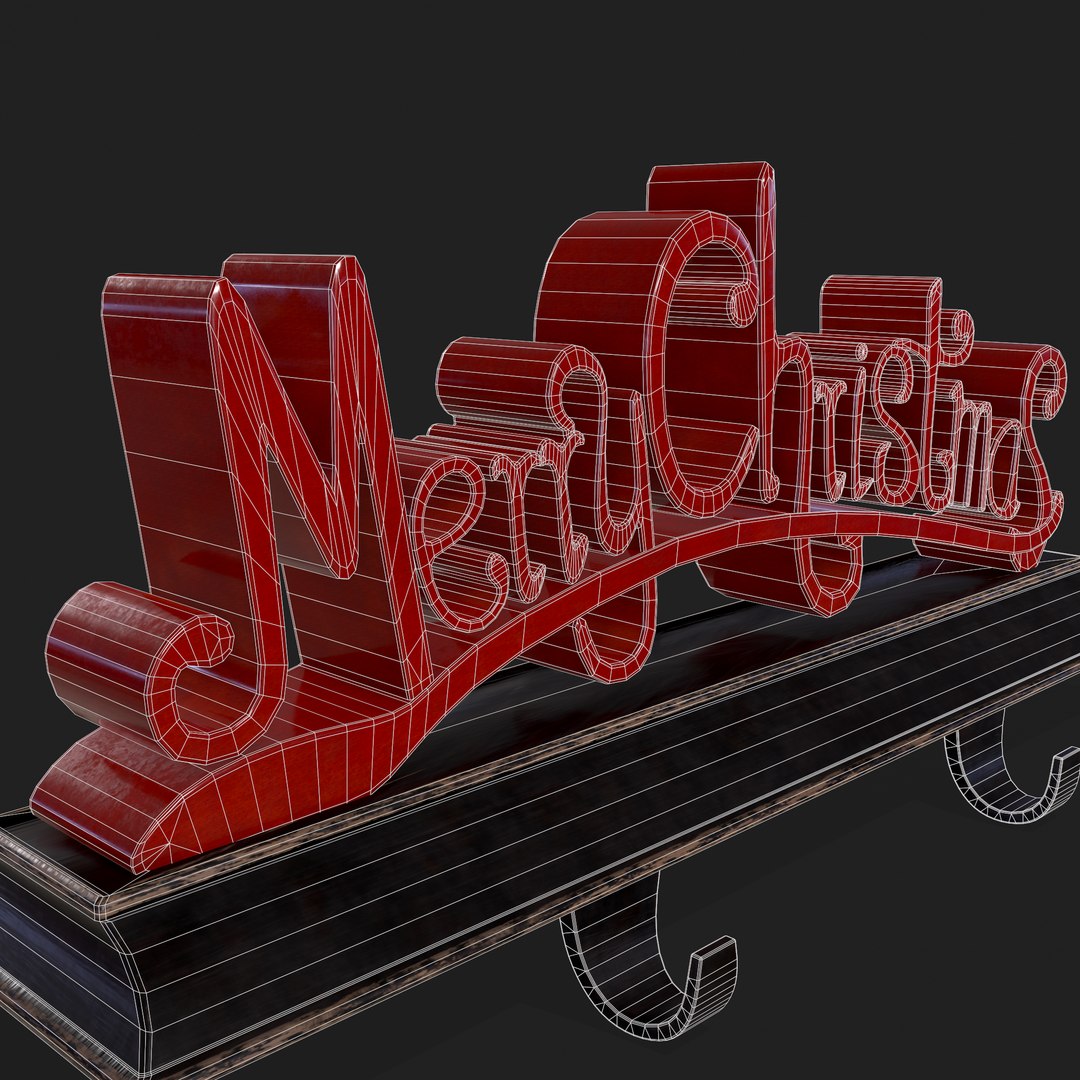 Merry Christmas Stocking Stand 3D model - TurboSquid 1836189