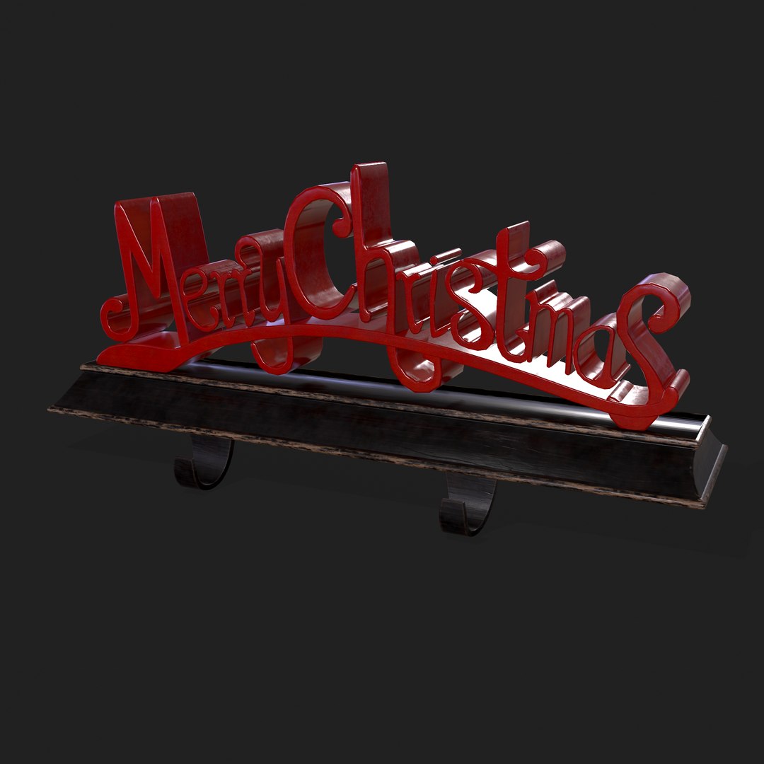 Merry Christmas Stocking Stand 3D model - TurboSquid 1836189
