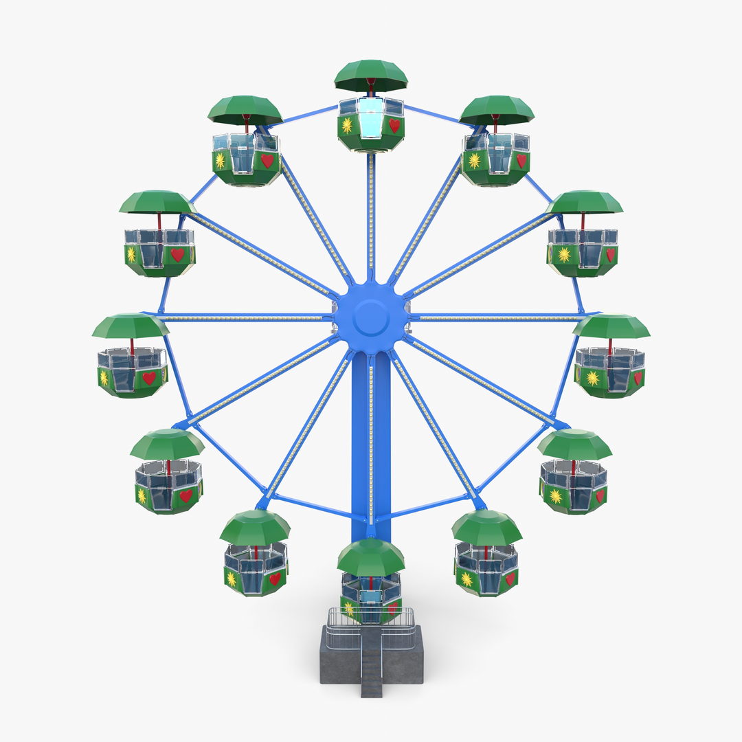 Animated Ferris Wheel V2 3D Model - TurboSquid 2061217
