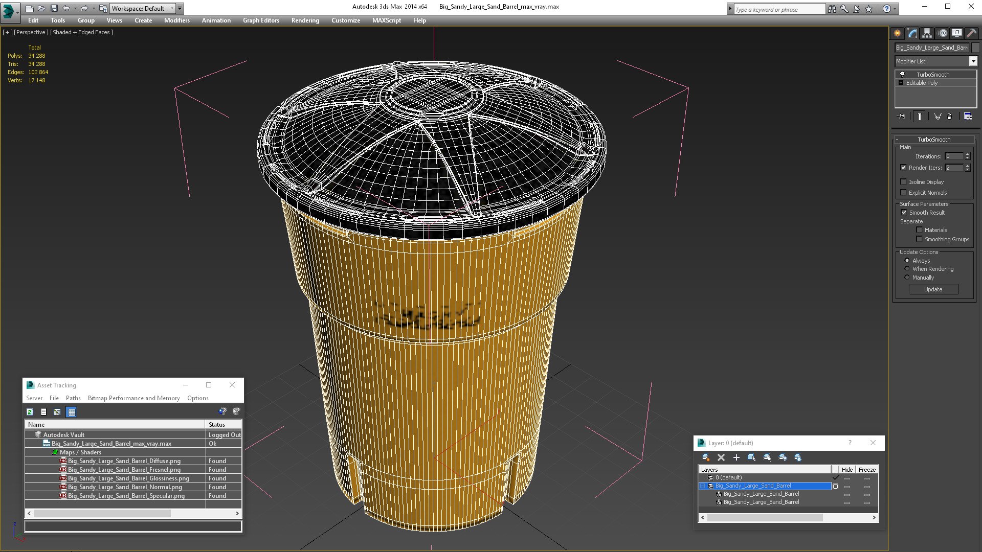 3D Big Sandy Large Sand Barrel - TurboSquid 2226155