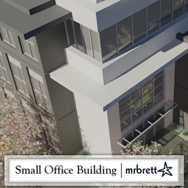 small 3 floor office building 3d model