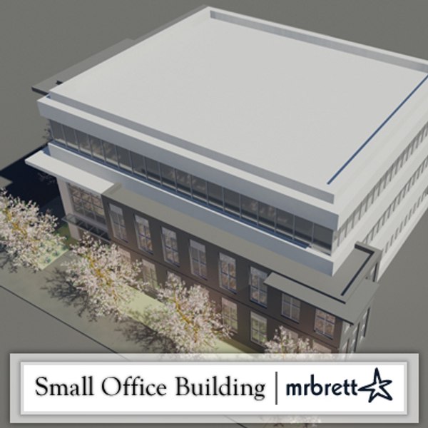 small 3 floor office building 3d model