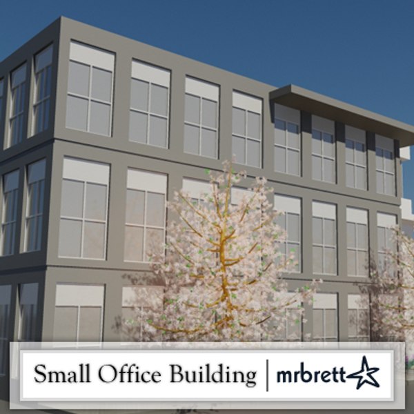 small 3 floor office building 3d model