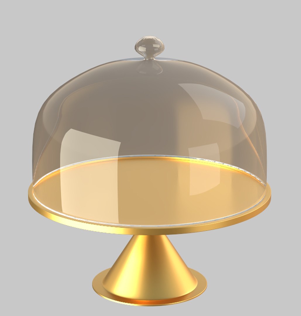 Round Cake Stand With Glass 3D Model - TurboSquid 2379446