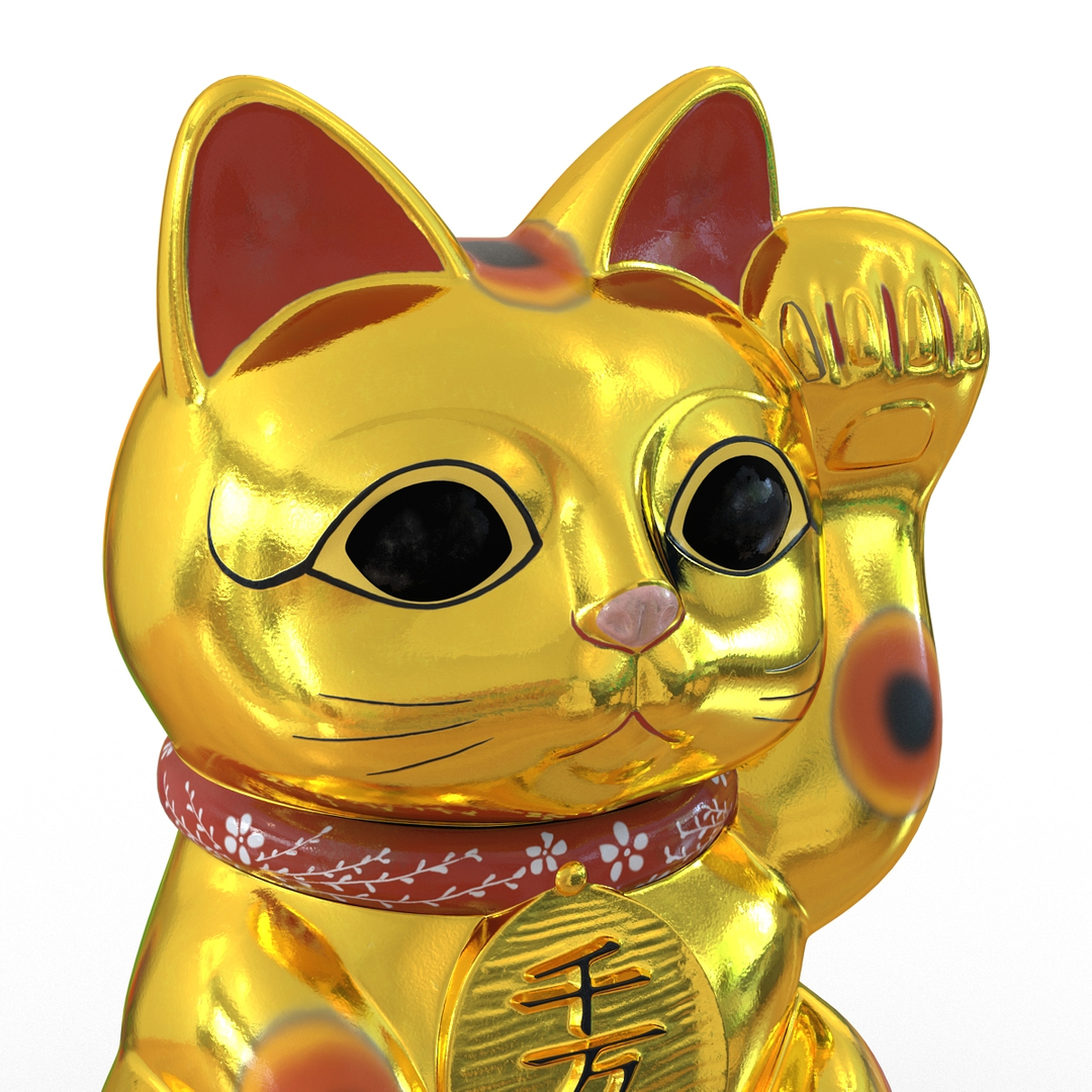 3d maneki neko 2 golden