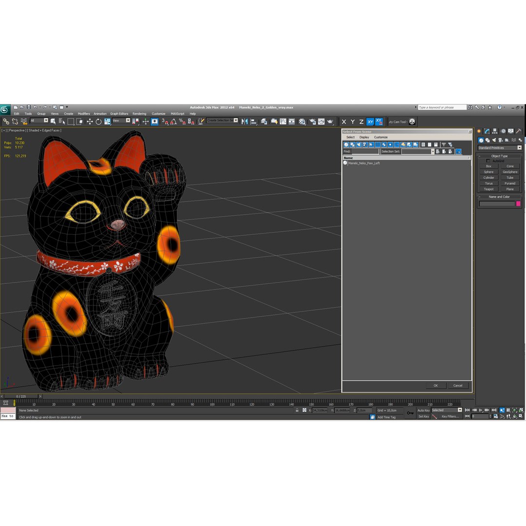 3d maneki neko 2 golden