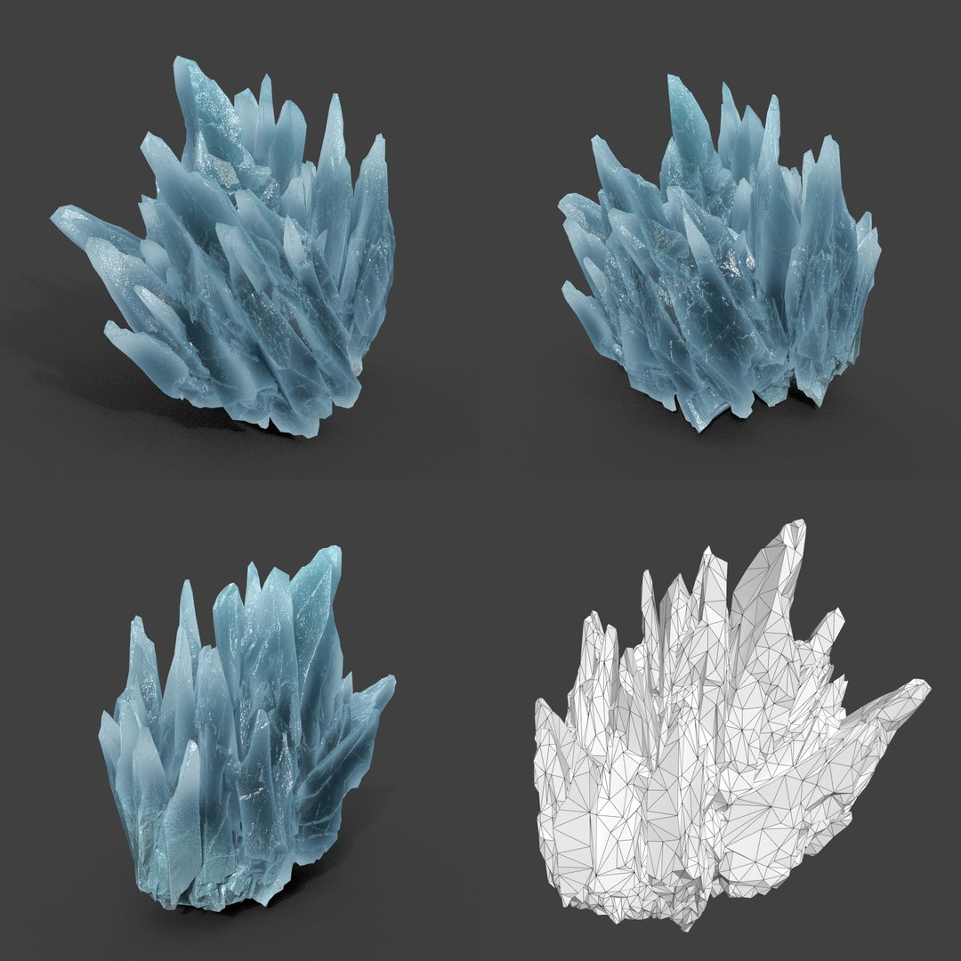 8 Low Poly PBR Scifi Spiky Ice 3D - TurboSquid 2163161