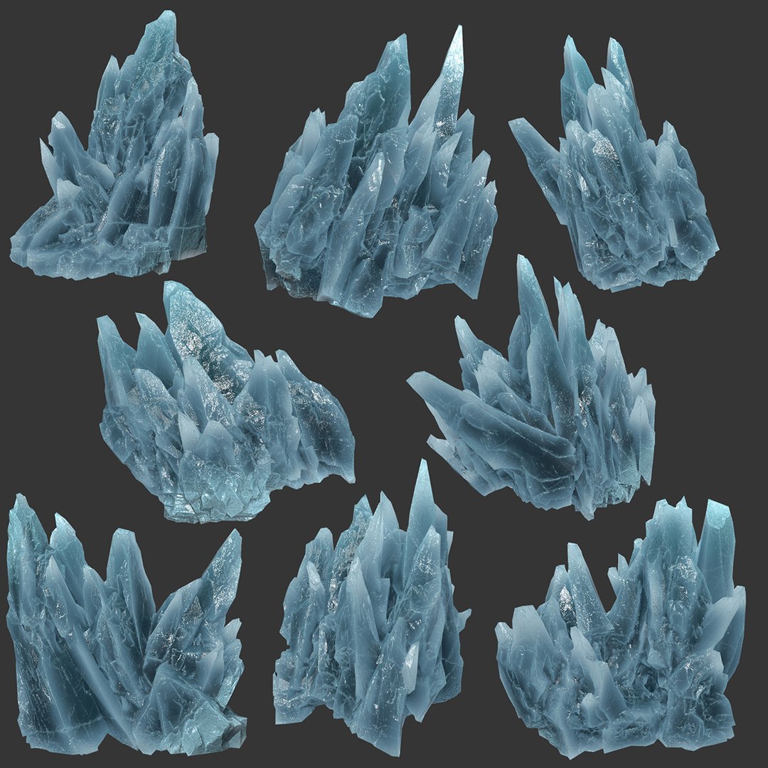 8 Low Poly PBR Scifi Spiky Ice 3D - TurboSquid 2163161