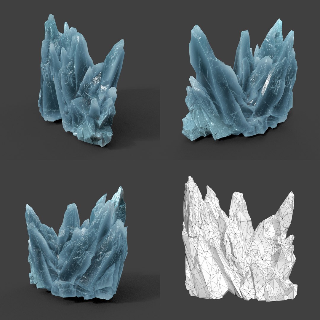 8 Low Poly PBR Scifi Spiky Ice 3D - TurboSquid 2163161