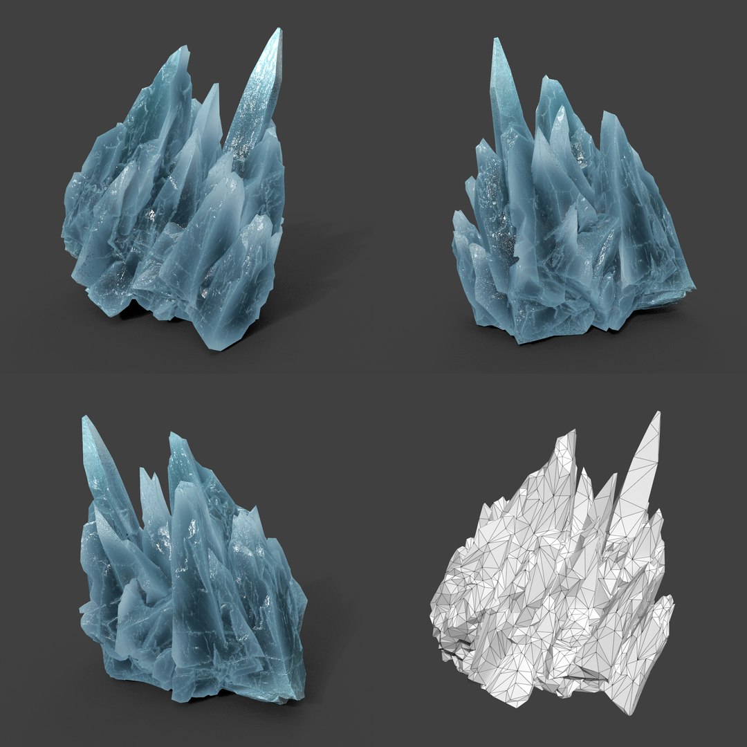 8 Low Poly PBR Scifi Spiky Ice 3D - TurboSquid 2163161