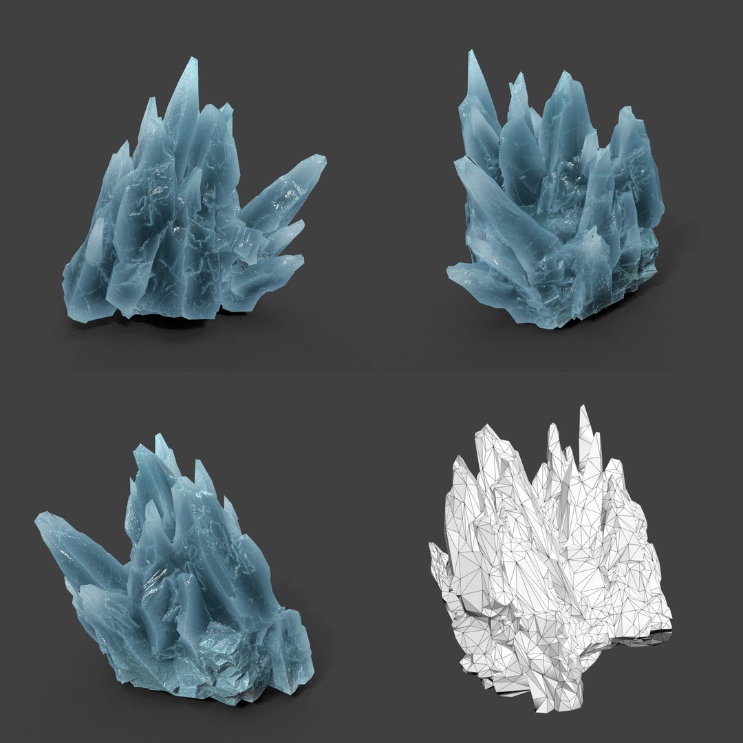 8 Low Poly PBR Scifi Spiky Ice 3D - TurboSquid 2163161