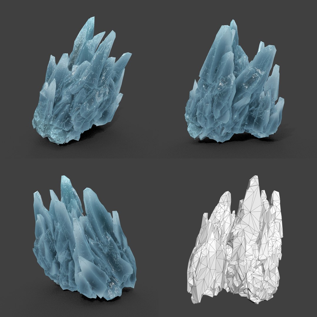8 Low Poly PBR Scifi Spiky Ice 3D - TurboSquid 2163161