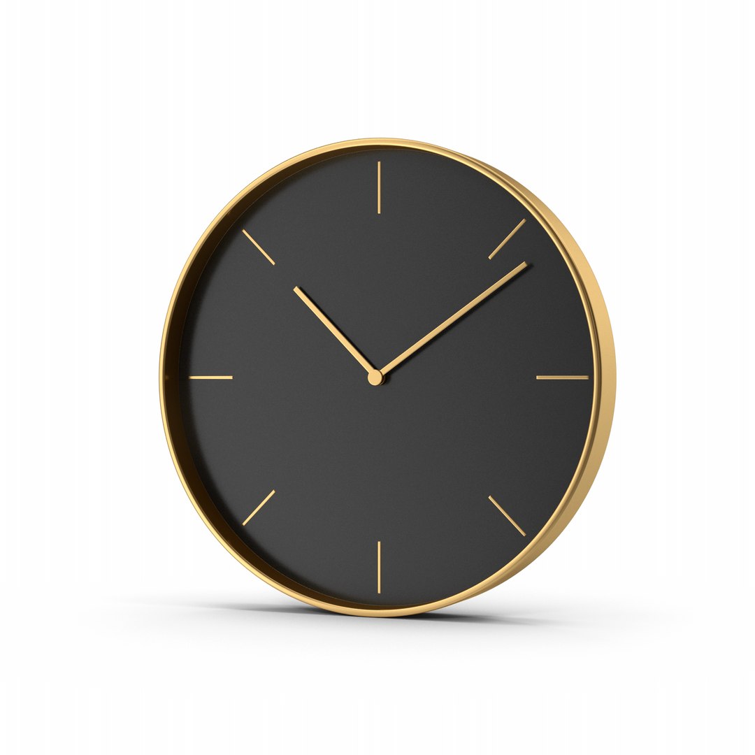 Gold Wall Clock 3D Model - TurboSquid 2186553