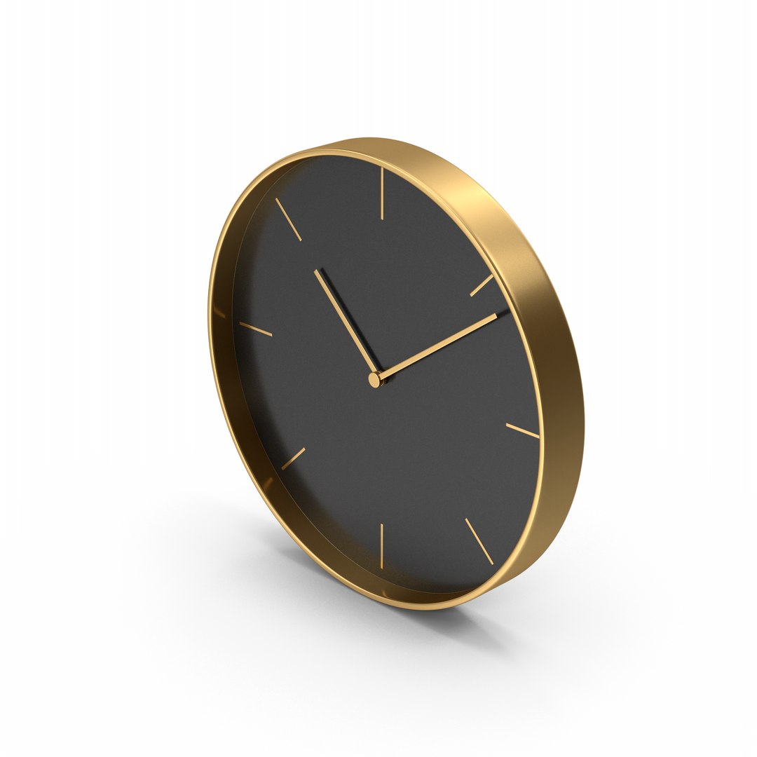 Gold Wall Clock 3D Model - TurboSquid 2186553
