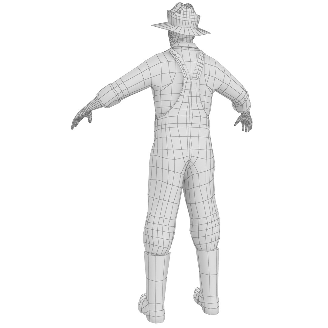 Farmer Man Straw 3D Model - TurboSquid 1324516