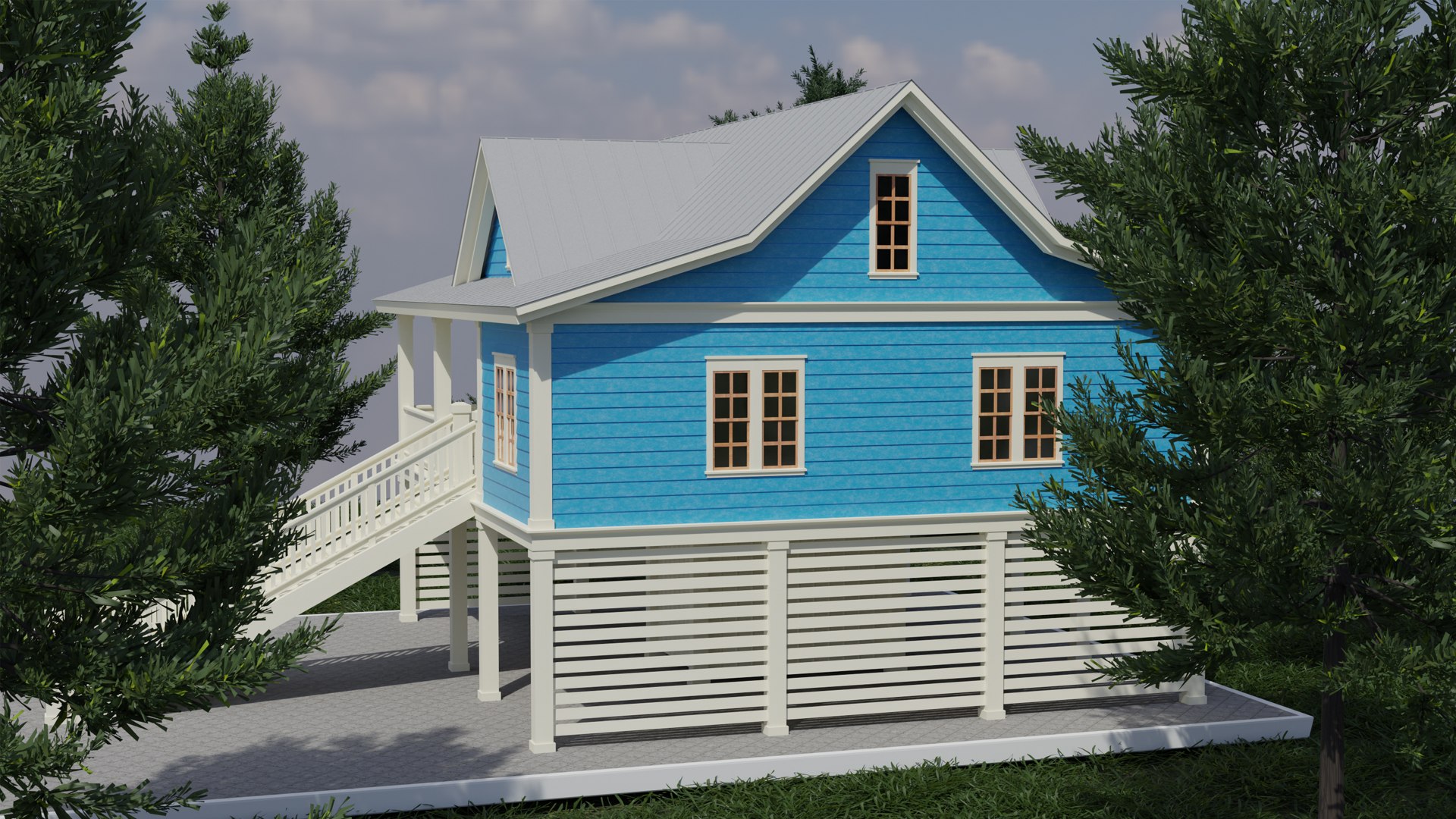 3D Semi Modern House 1 Model - TurboSquid 2118040