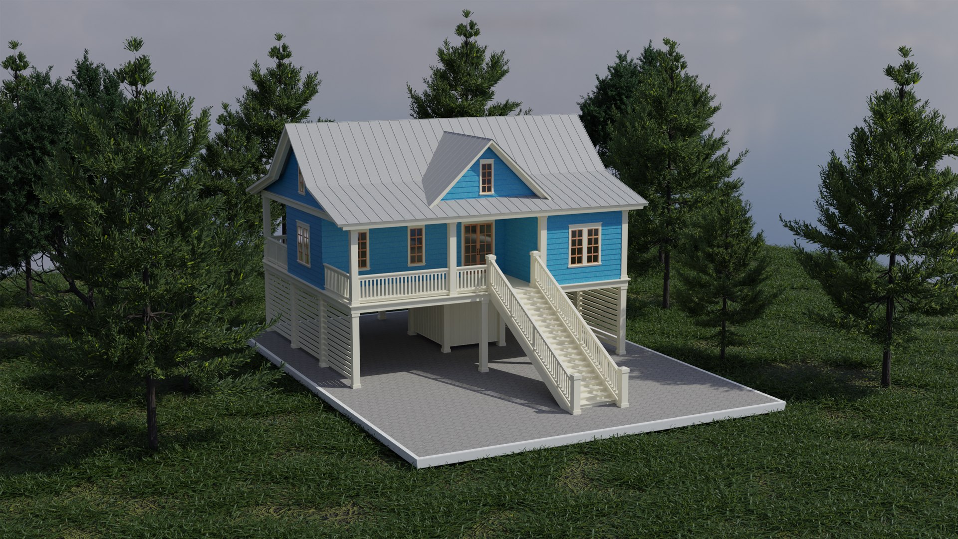 3D Semi Modern House 1 Model - TurboSquid 2118040