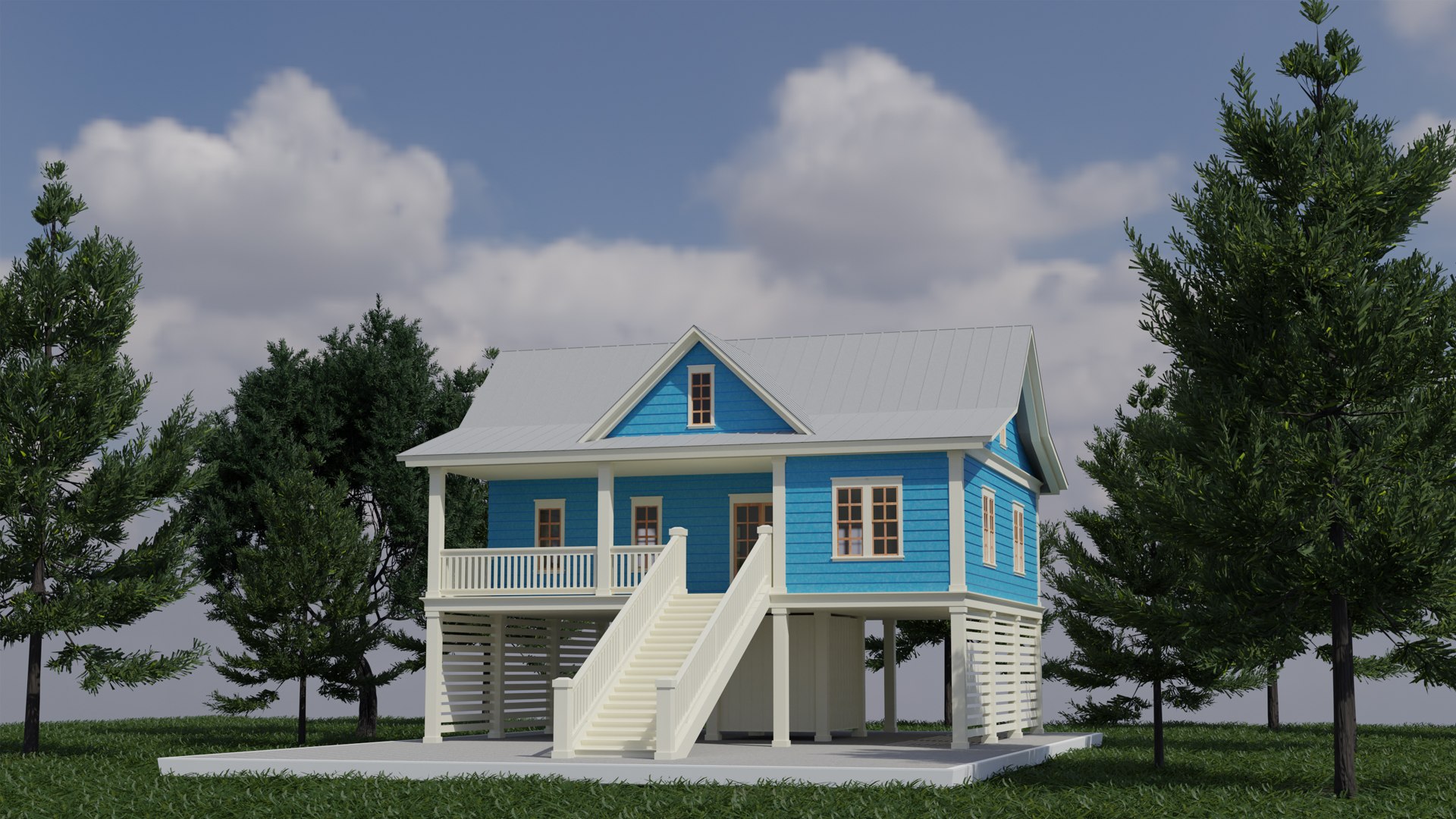 3D Semi Modern House 1 Model - TurboSquid 2118040