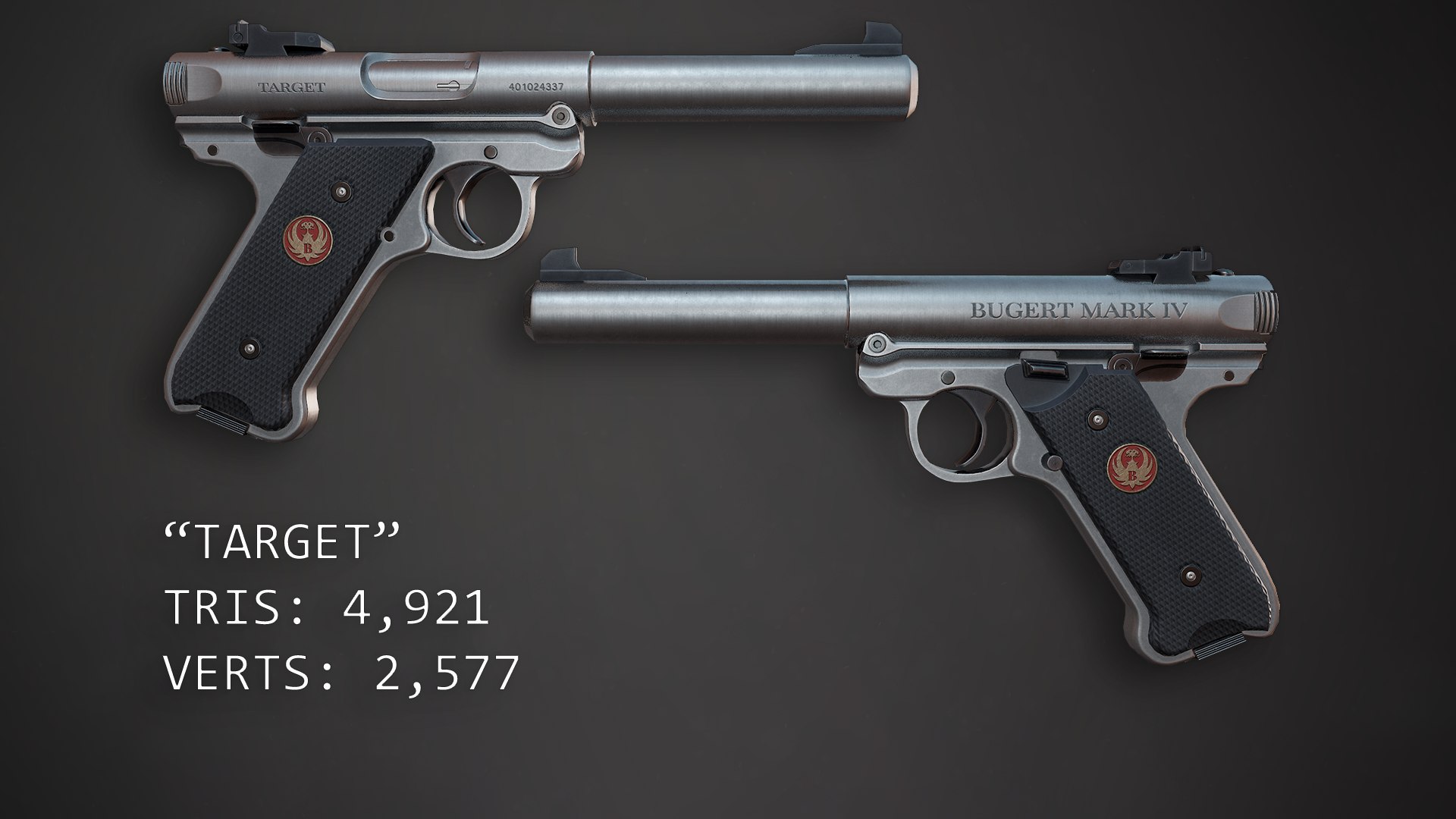 3D Pbr Pistol Mark Iv - TurboSquid 1211338