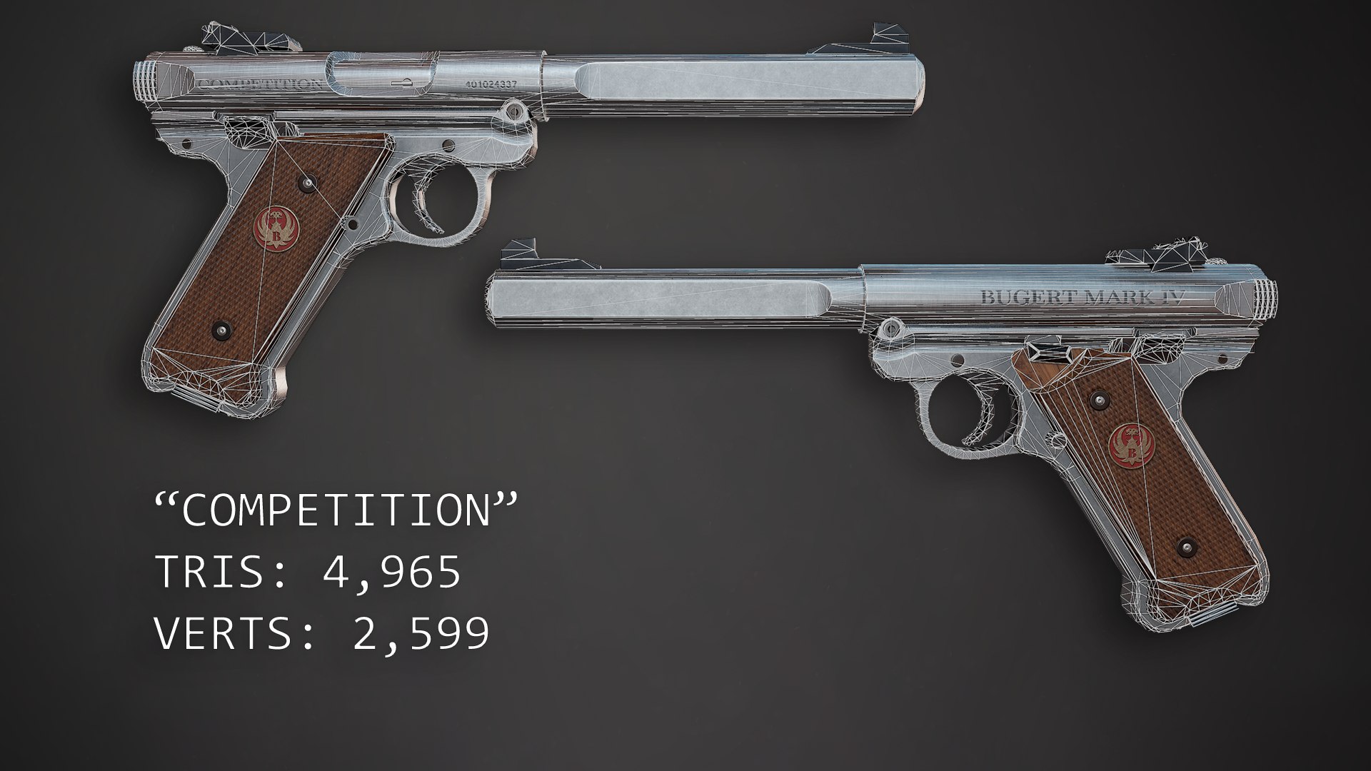 3D Pbr Pistol Mark Iv - TurboSquid 1211338