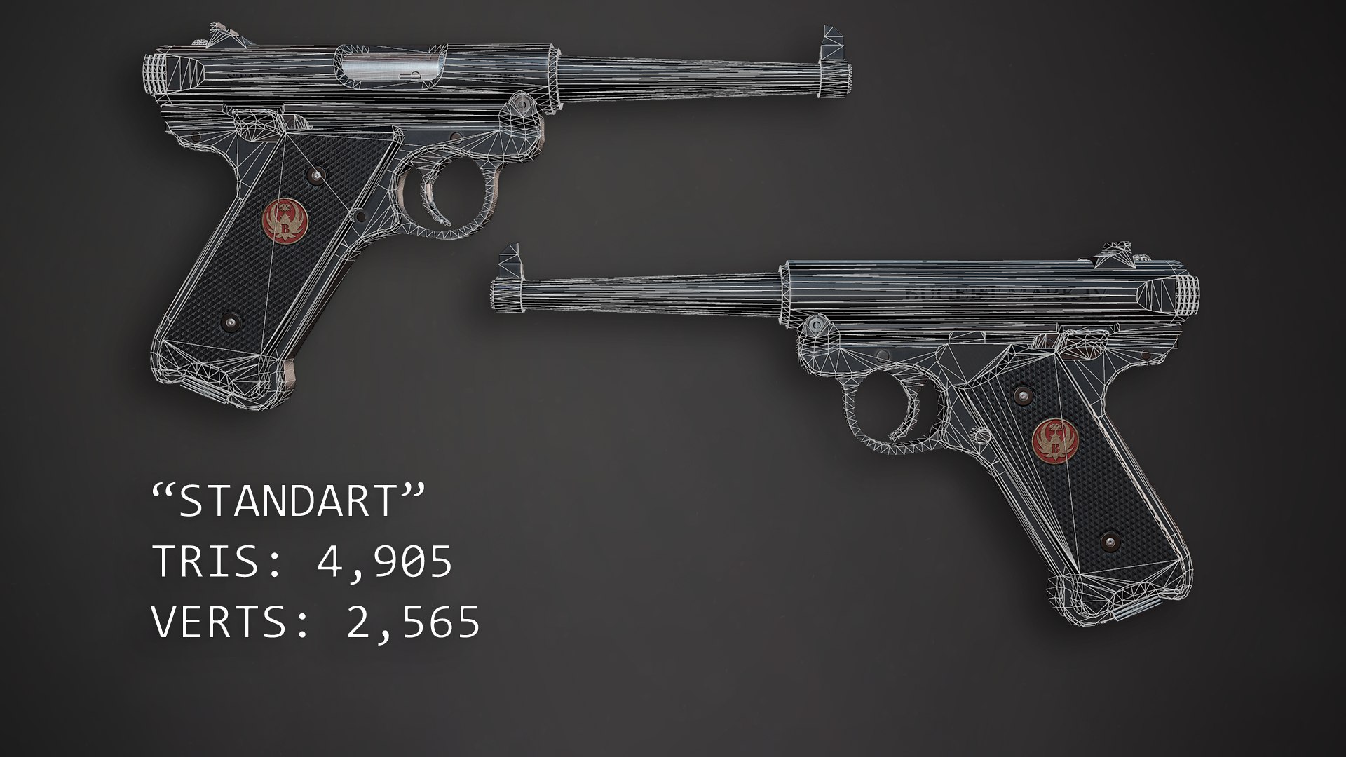 3D Pbr Pistol Mark Iv - TurboSquid 1211338