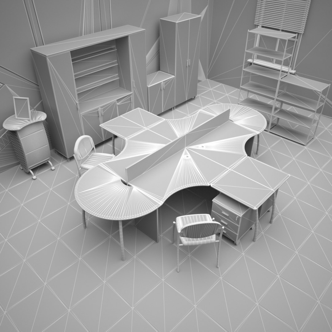 3d model of office furniture