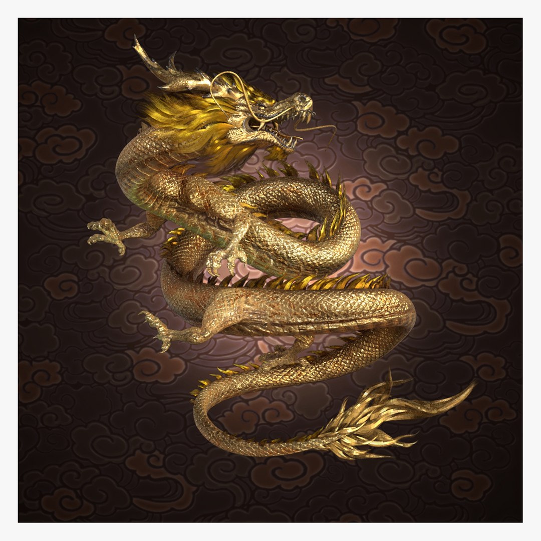 golden dragon loong chinese dragon3D模型 - TurboSquid 2028602