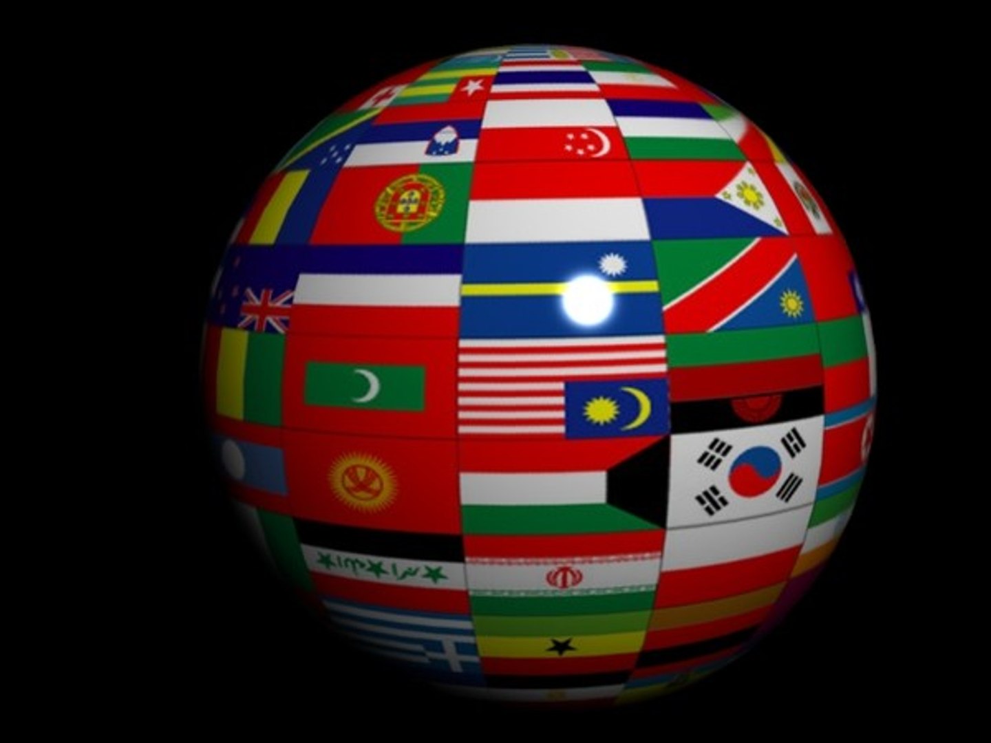 Earth Globe Country Flags 3d Model