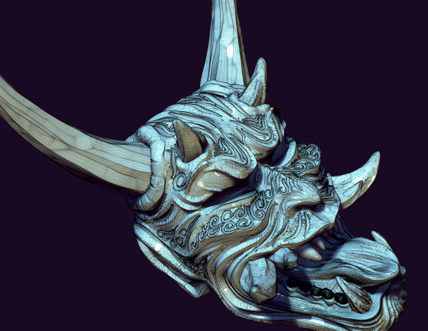 3D Samurai Hannya Mask - TurboSquid 1958350