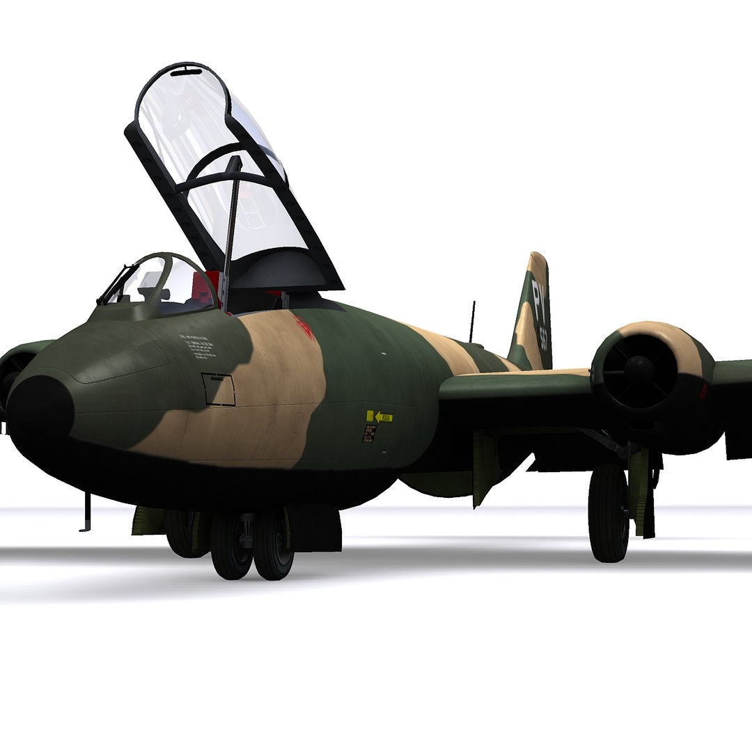 3d model martin b-57 canberra bomber