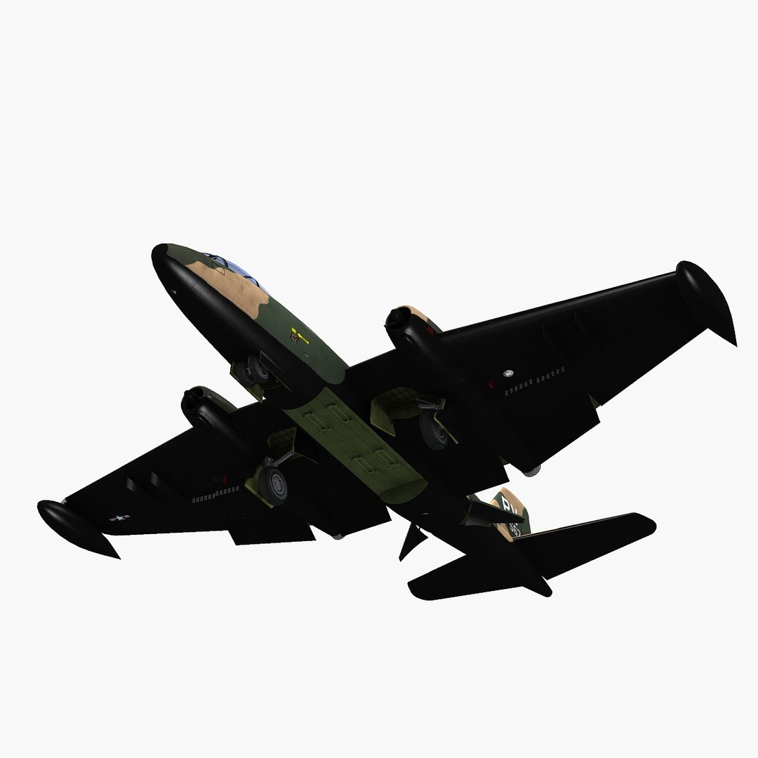 3d model martin b-57 canberra bomber