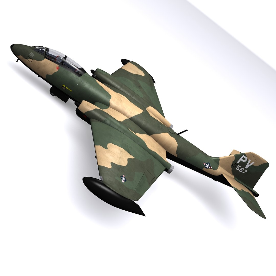 3d model martin b-57 canberra bomber