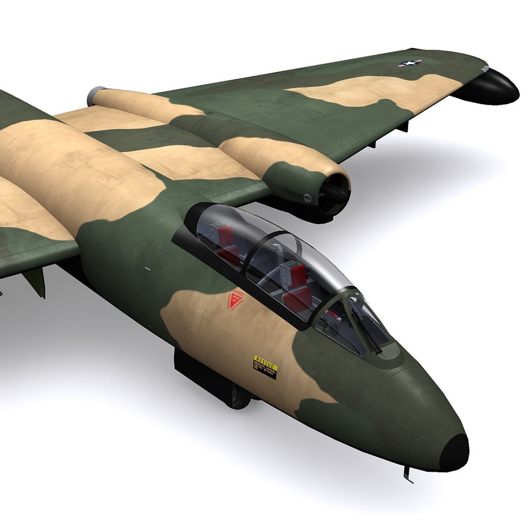 3d model martin b-57 canberra bomber