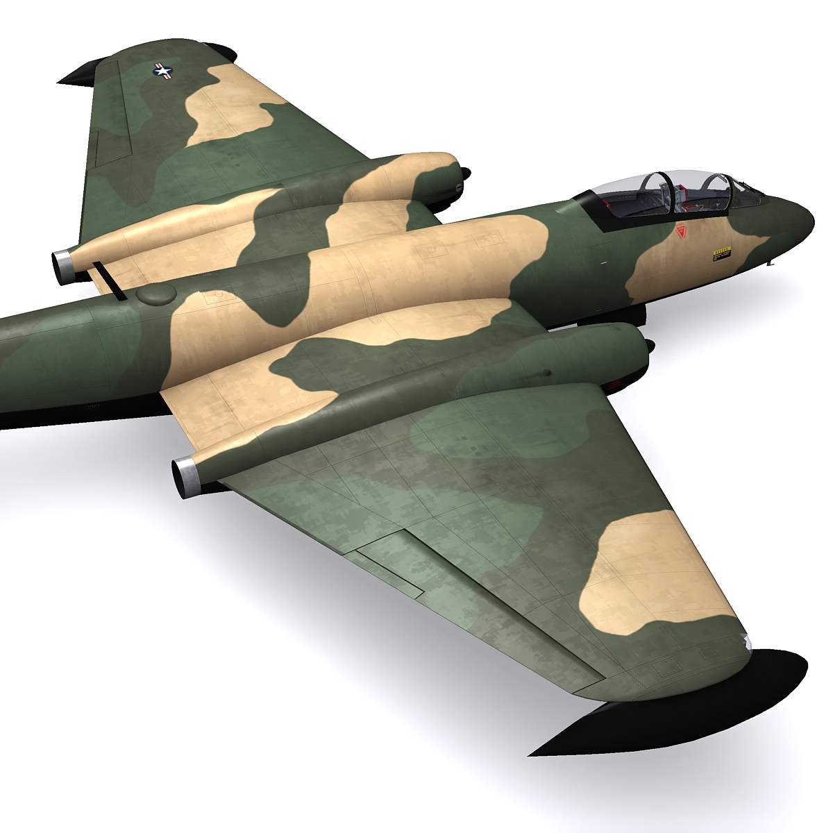 3d model martin b-57 canberra bomber
