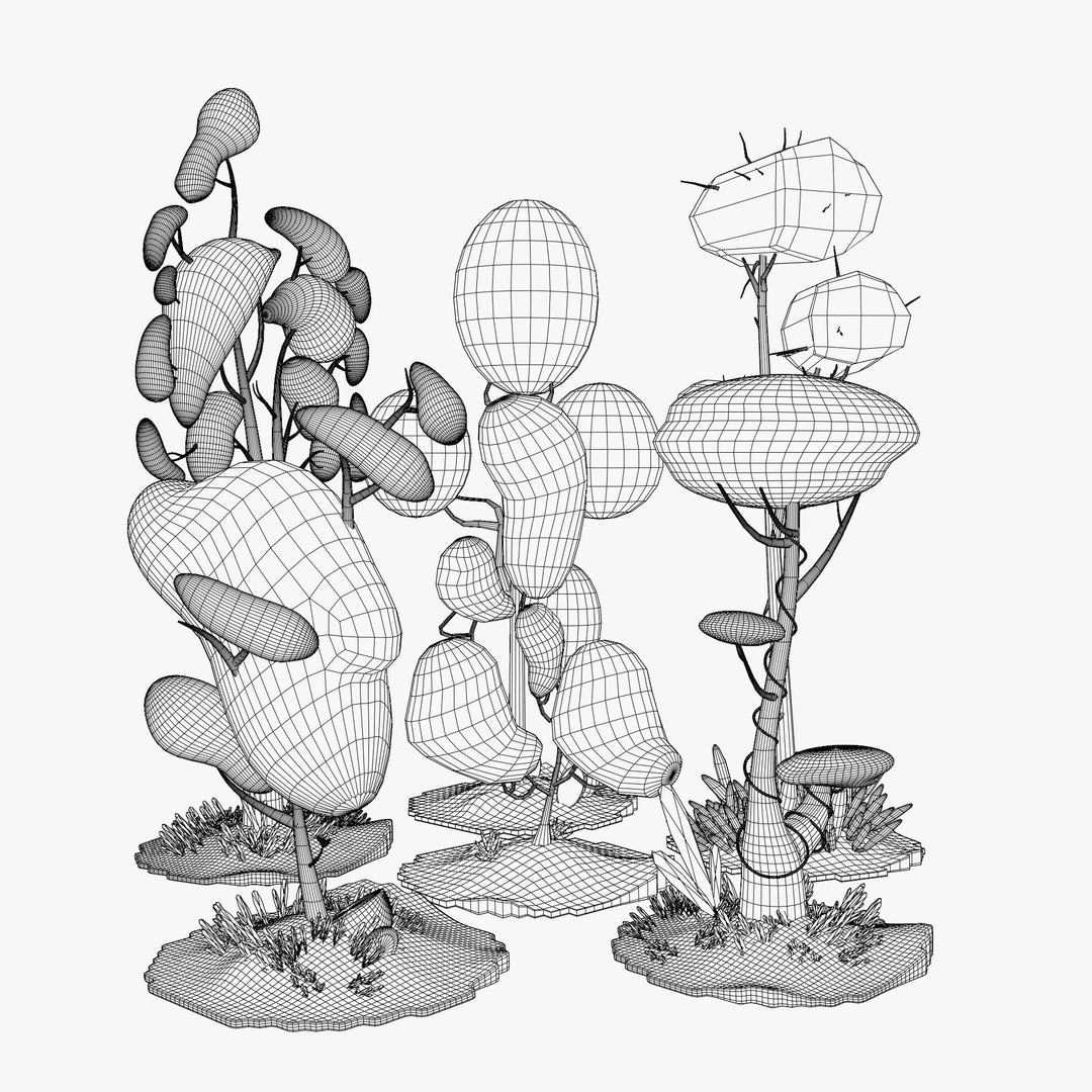 3D 6 Stylized Tree Pack - TurboSquid 2216486