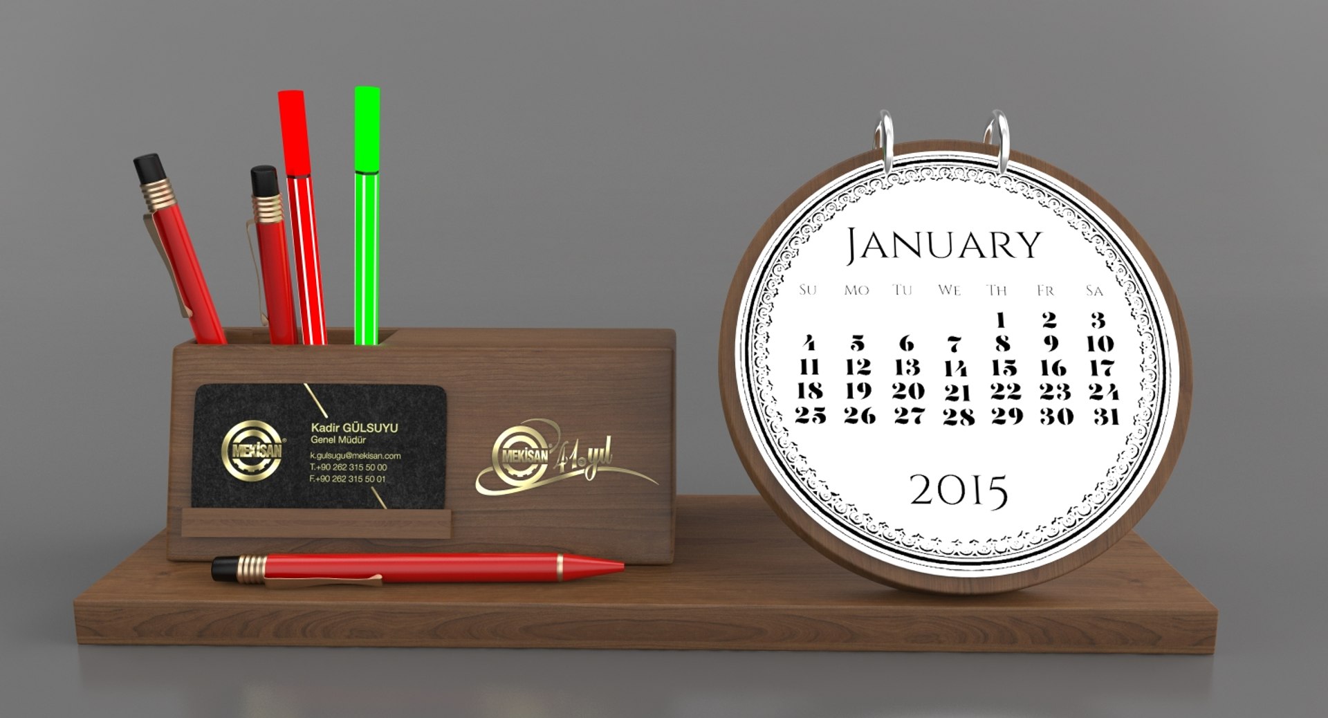 Wooden Desktop Calendar Max