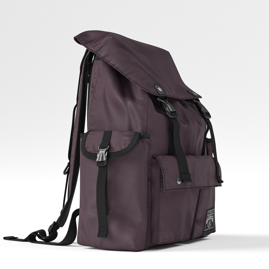 3D Model Backpack Fabric Purple - TurboSquid 1948596