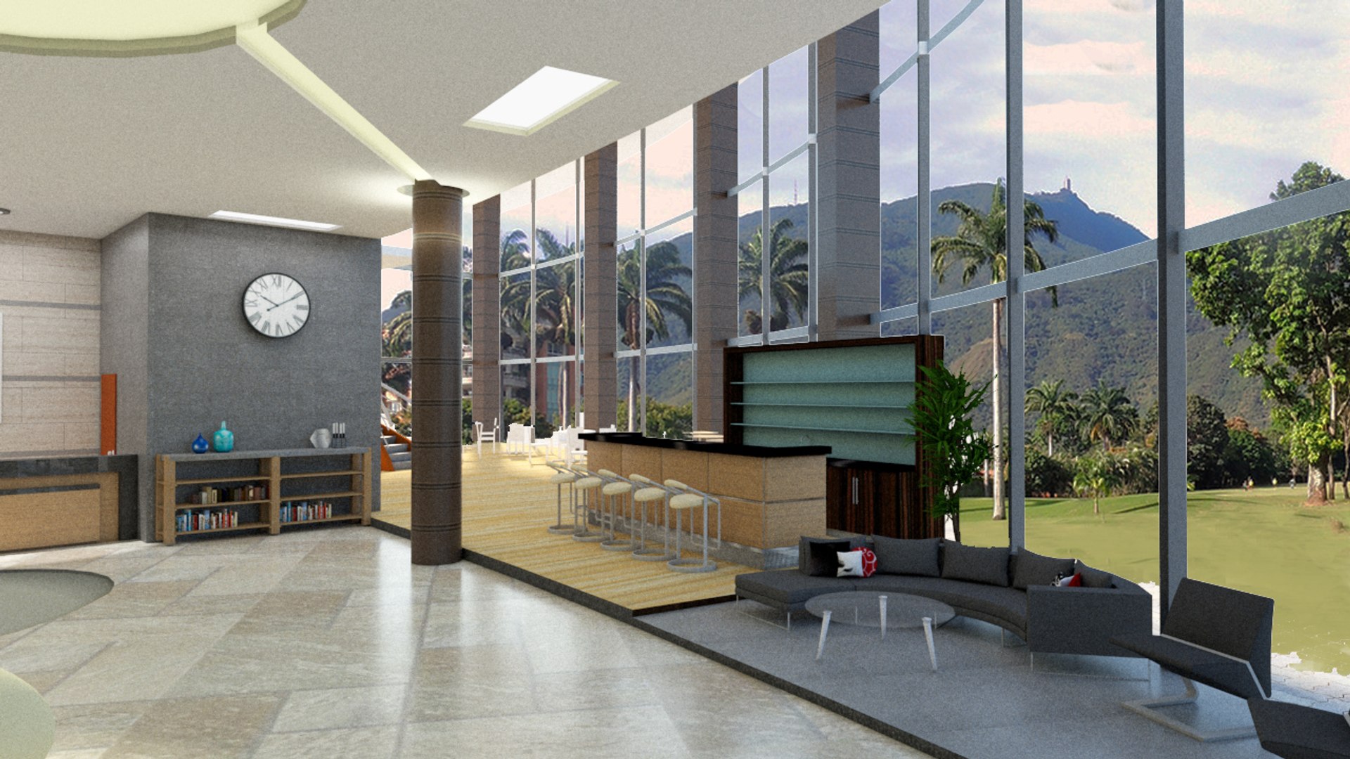 Interior design hotel lobby 3D model - TurboSquid 1265121