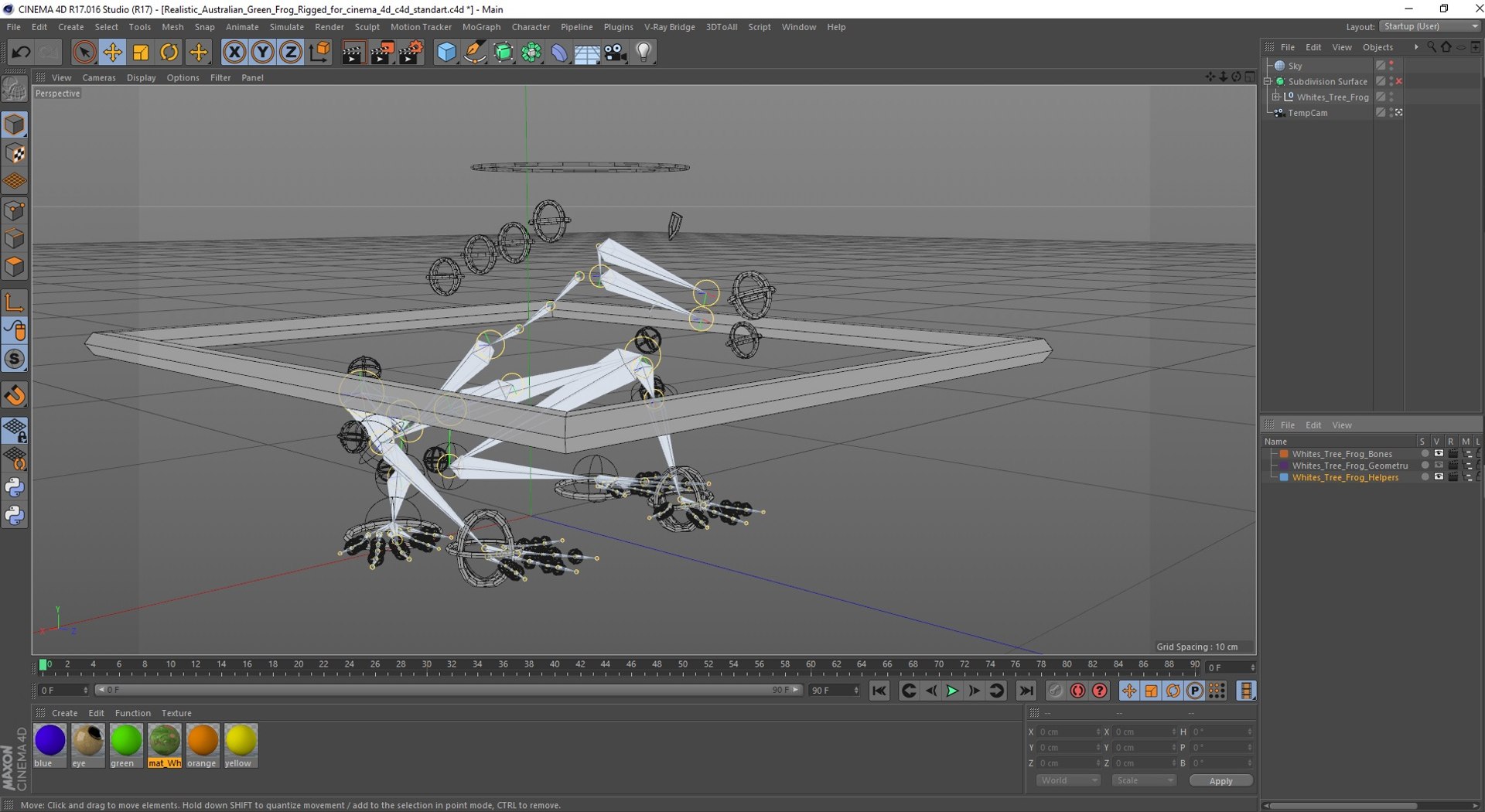 3D Realistic Australian Green Frog Rigged For Cinema 4D - TurboSquid ...