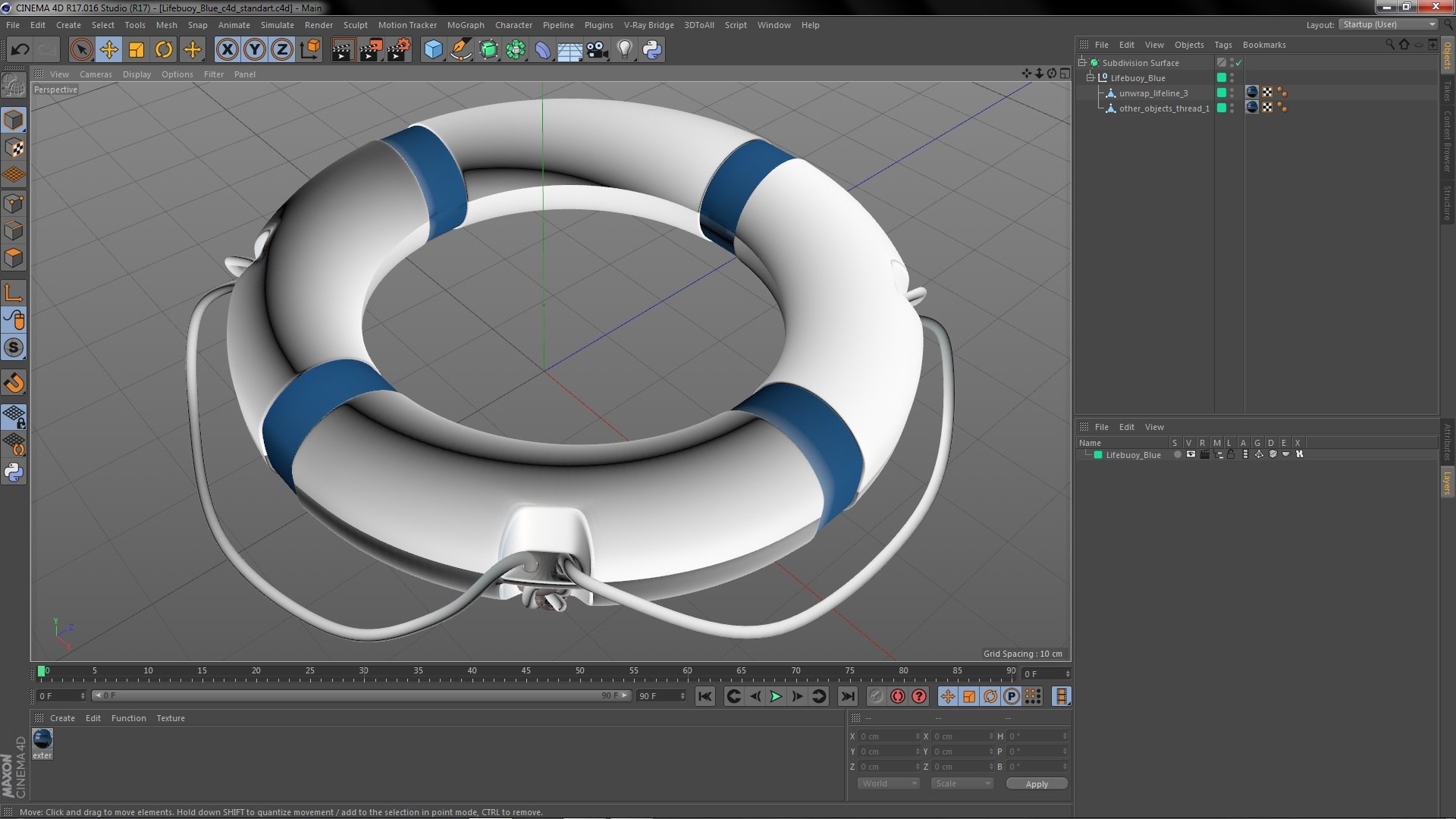 3D model Lifebuoy Blue - TurboSquid 1908769