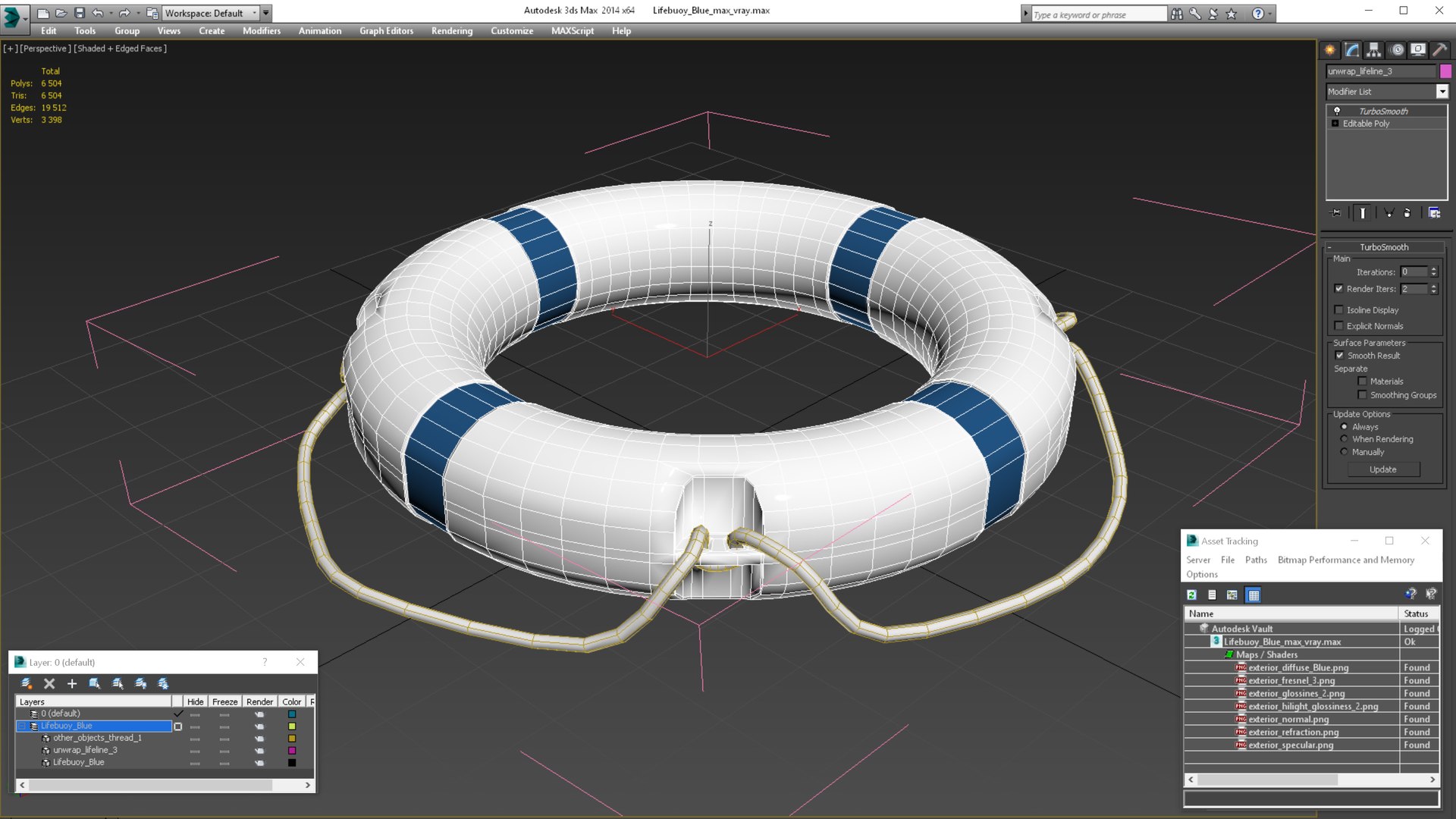 3D model Lifebuoy Blue - TurboSquid 1908769