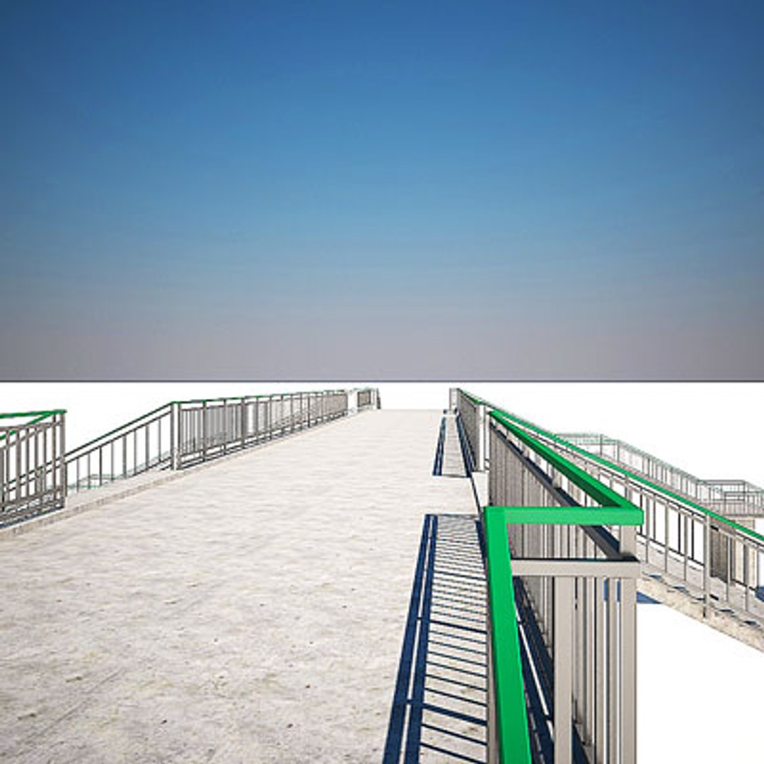 Reinforced Railway Bridge Concrete Road 3d Model