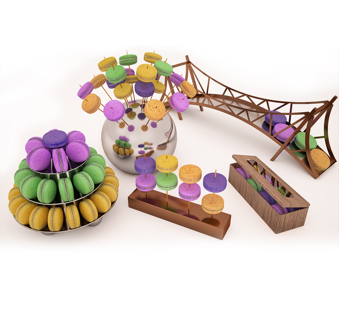 3D Macaroon Stand Model - TurboSquid 1286327