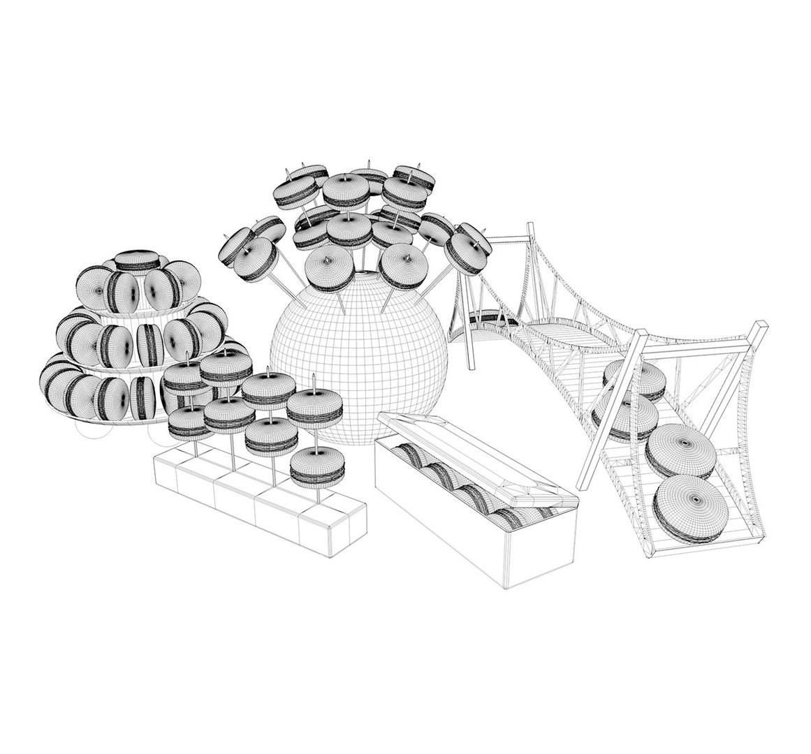3D Macaroon Stand Model - TurboSquid 1286327