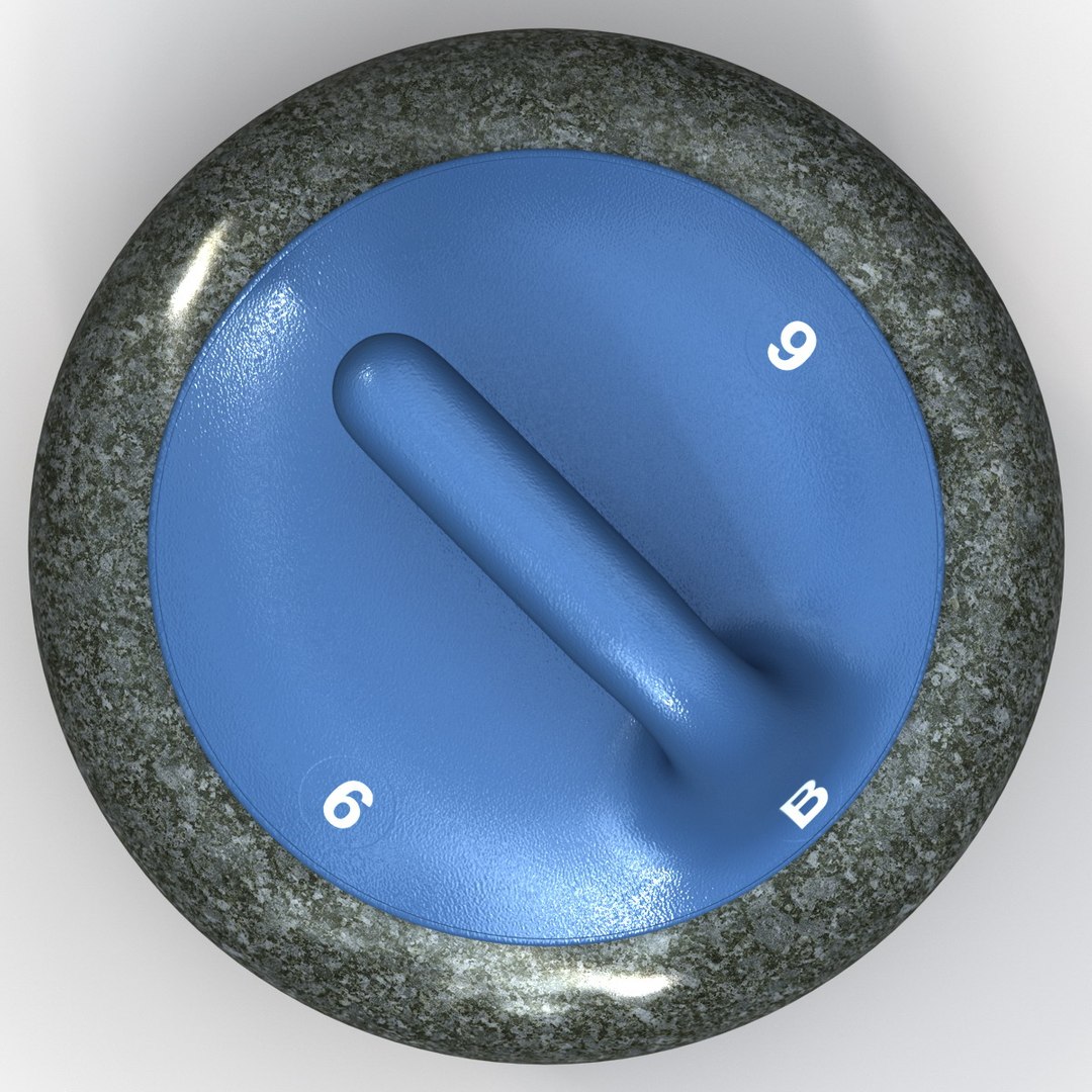 Curling Stone Blue 3d Model