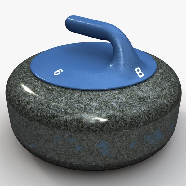 curling stone blue 3d model