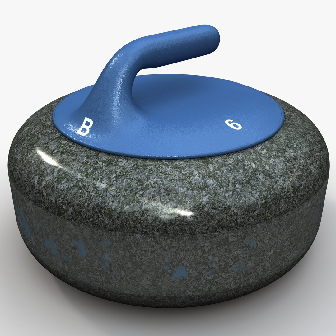 Curling Stone Blue 3d Model