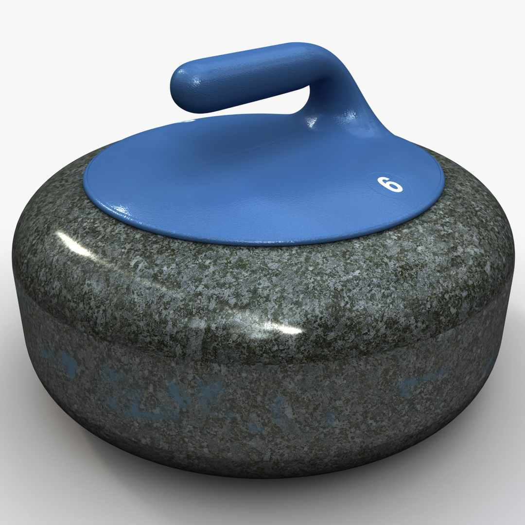 curling stone blue 3d model